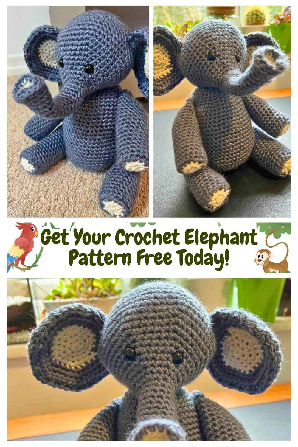 Free Crochet Elephant Pattern by Lucy Kate Crochet