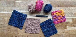 4 Brilliantly Bumpy Bobble Stitch Granny Squares