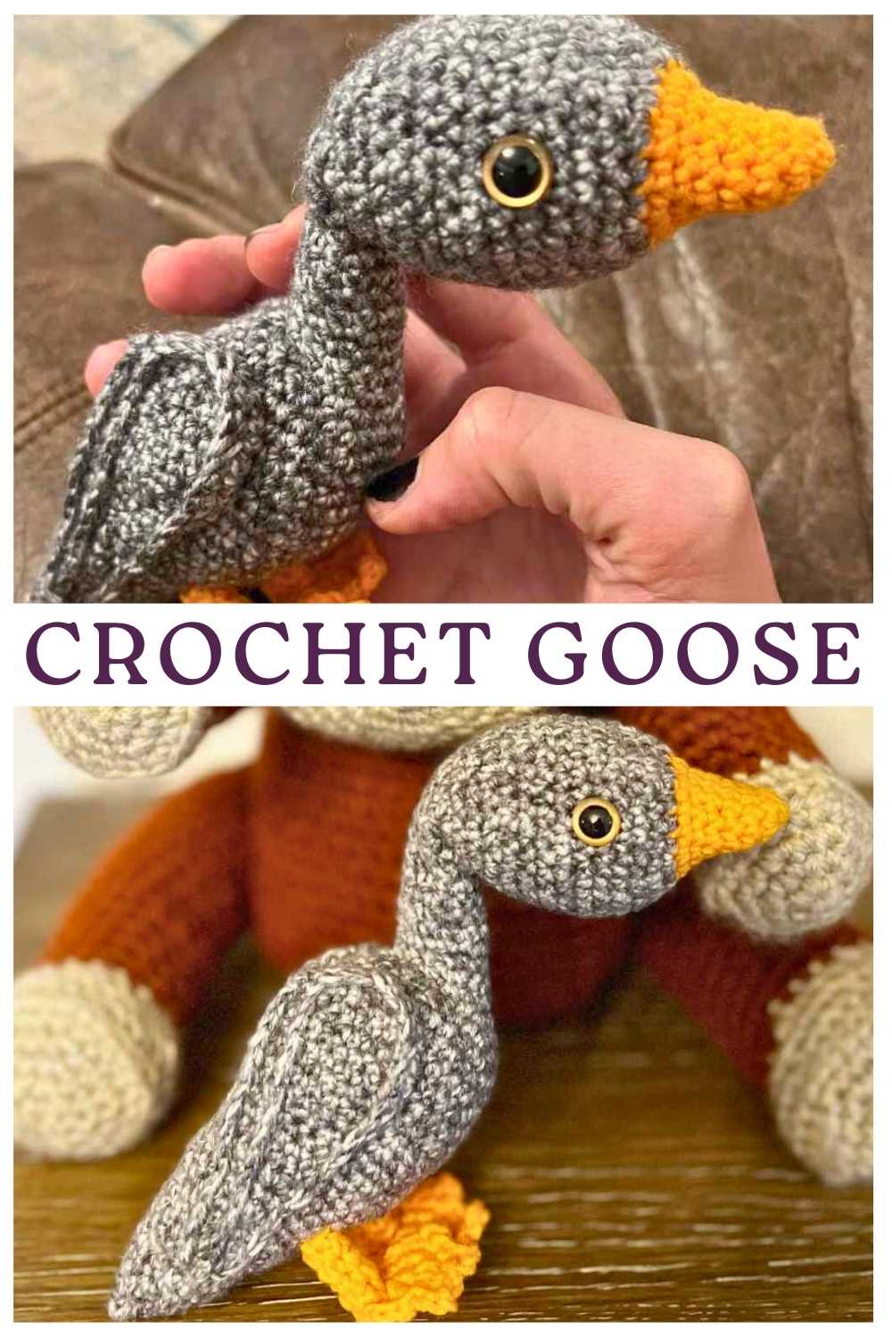 Free Crochet Greylag Goose Pattern by Lucy Kate Crochet