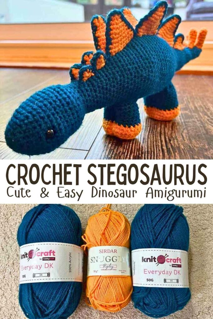Colorful Crochet Stegosaurus - Free Pattern by Lucy Kate Crochet