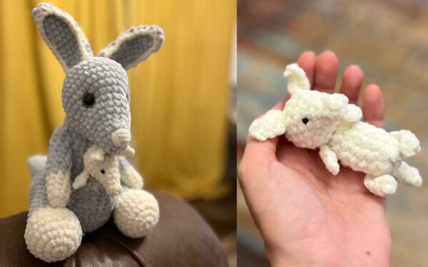 Crochet Wallaby with Joey - Free Amigurumi Pattern