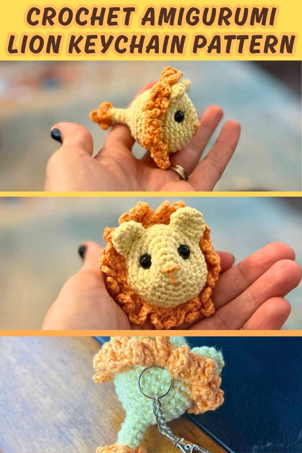 Free Crochet Lion Keychain Pattern