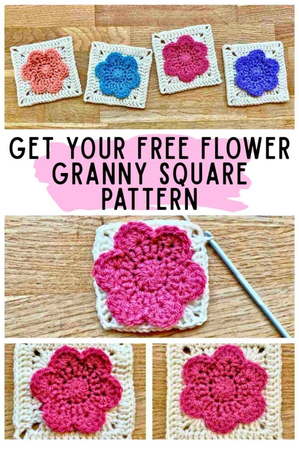 Crochet A 3D Flower Granny Square